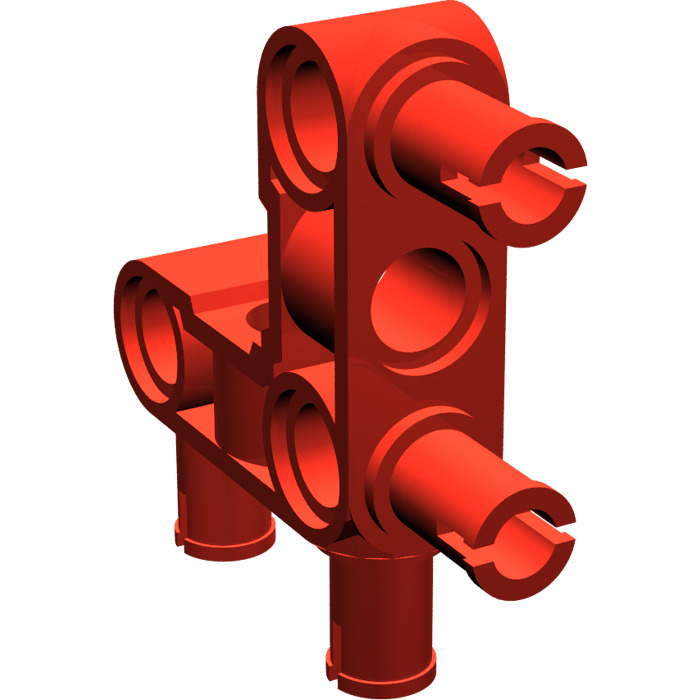 LEGO Red Cross Block Beam Bent 90 Degrees with 4 Pins (49130 / 55615 ...