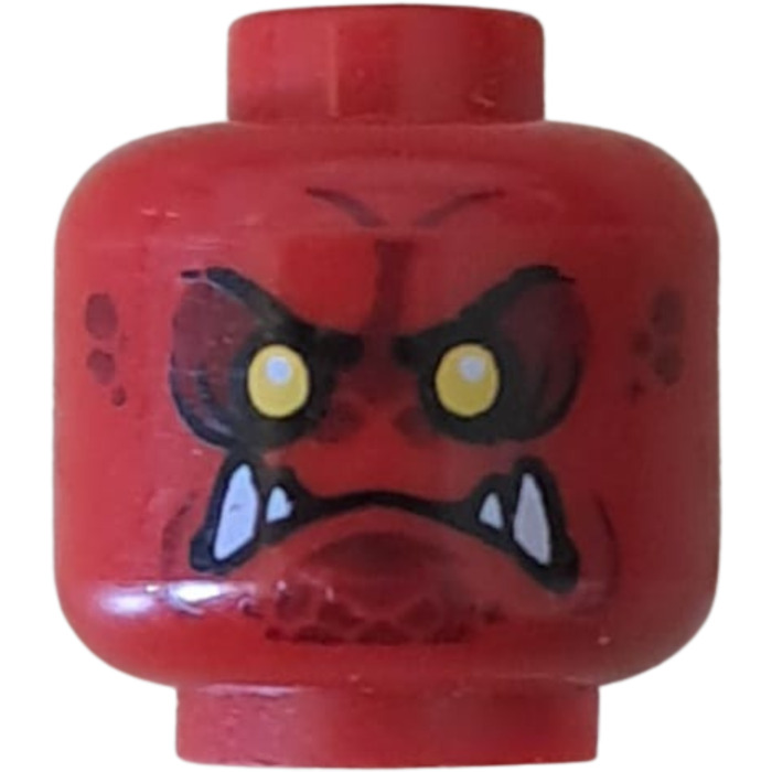 LEGO Red Crust Smasher Head with Yellow Eyes, White Fangs and Dark Red ...