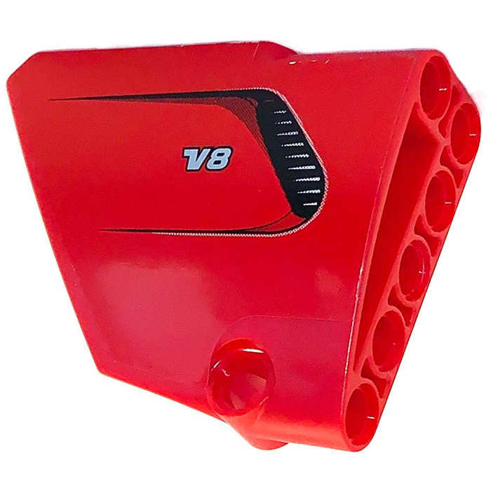 LEGO Red Curved Panel 13 Left with V8 Sticker (64394) | Brick Owl ...