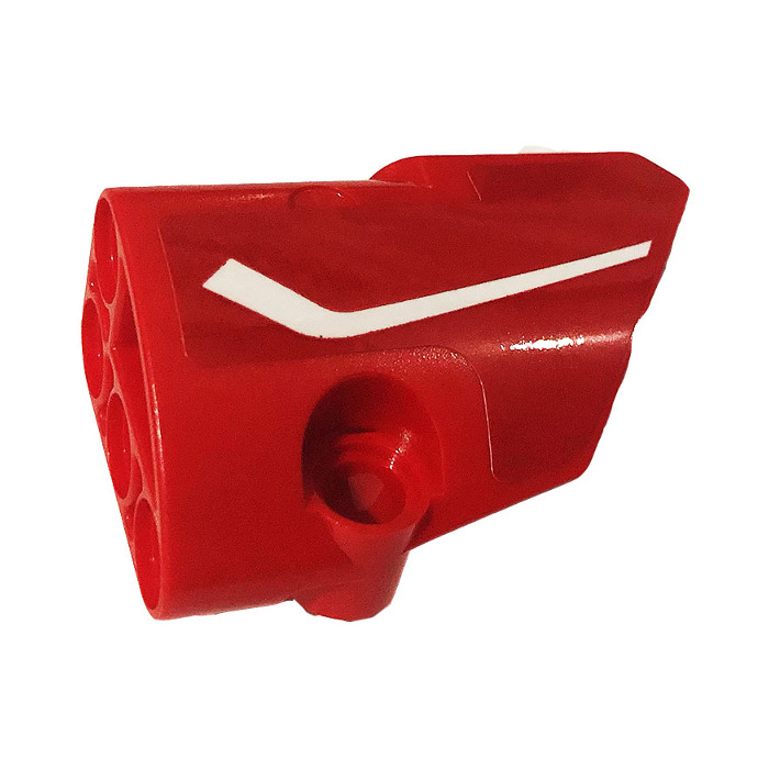 LEGO Red Curved Panel 2 Right with White line Sticker (87086) | Brick ...