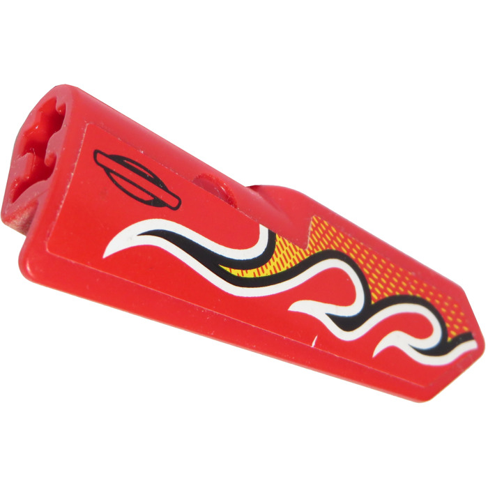 LEGO Red Curved Panel 21 Right with Flame and handle Sticker (11946 ...