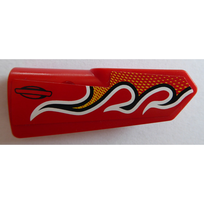 LEGO Red Curved Panel 21 Right with Flame and handle Sticker (11946 ...
