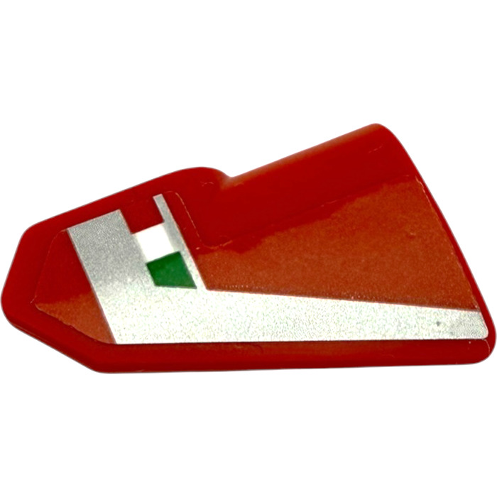 LEGO Red Curved Panel 7 Left with silver stripe with Italian flag ...