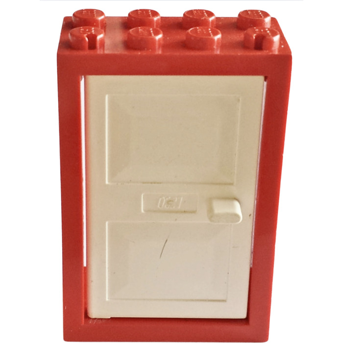 LEGO Red Door 2 x 4 x 5 Frame with White Door | Brick Owl - LEGO ...