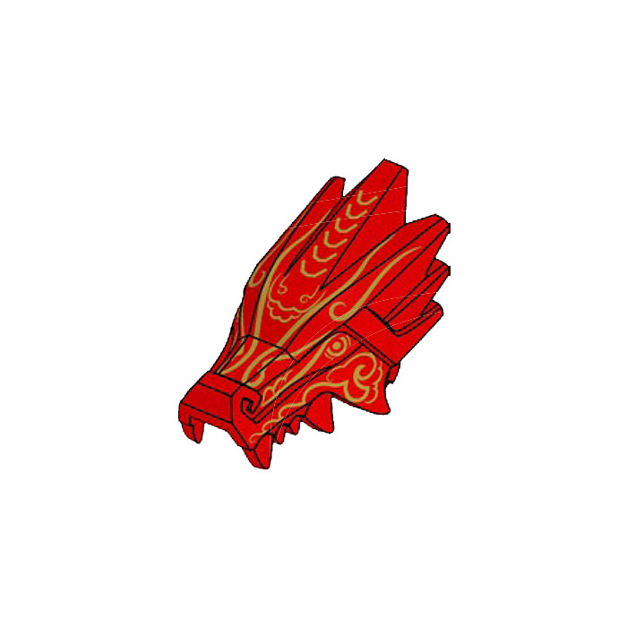 LEGO Red Dragon Head with Gold Eyes, Scales and Markings | Brick Owl ...