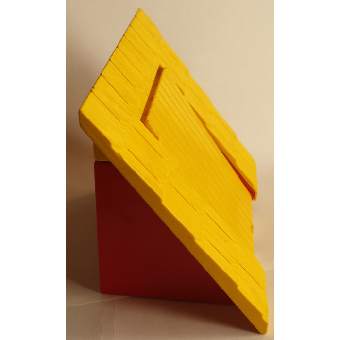LEGO Red Duplo Roof 8 x 4 x 4 with Yellow Shingles and Loft Opening ...