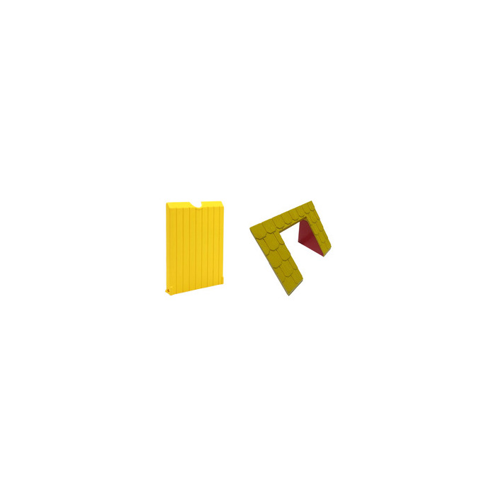 LEGO Red Duplo Roof 8 x 4 x 4 with Yellow Shingles and Loft Opening ...