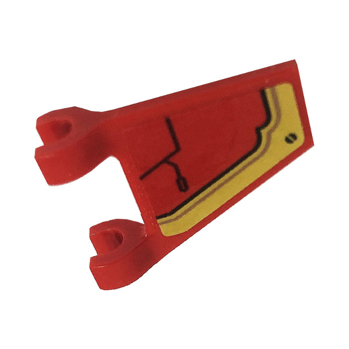 LEGO Red Flag 2 x 2 Angled with Screw, Lines, Plate Sticker without ...