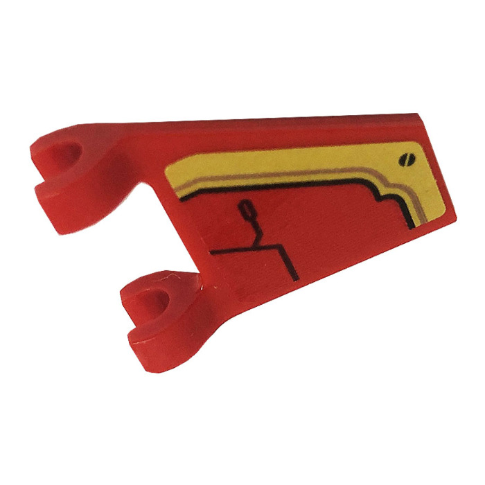 LEGO Red Flag 2 x 2 Angled with Screw, Lines, Plate Sticker without ...