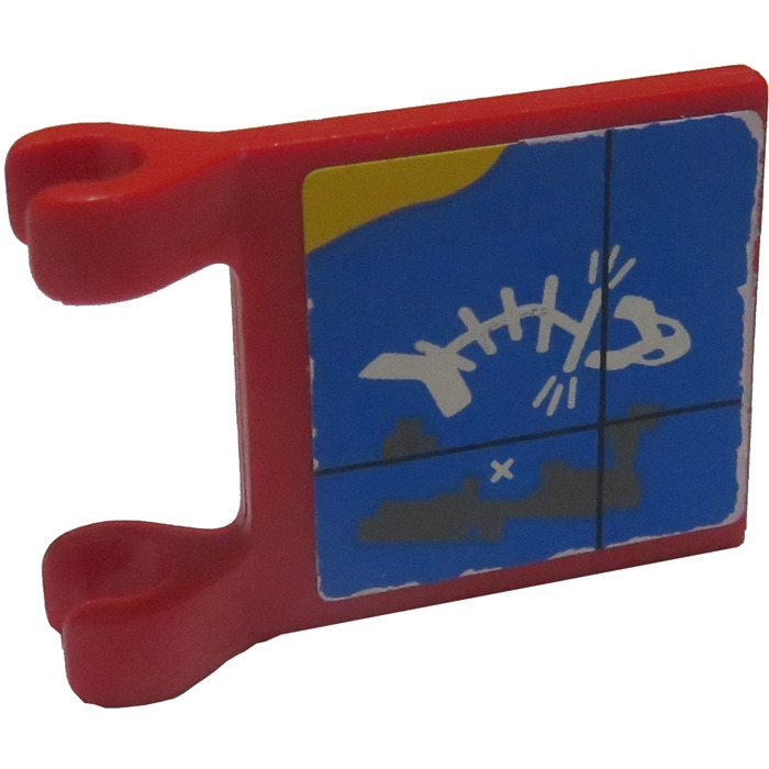 LEGO Red Flag 2 x 2 with Blue Map Sticker without Flared Edge (2335 ...