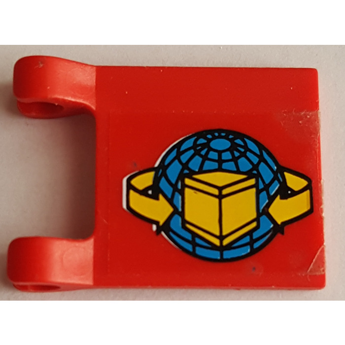 LEGO Red Flag 2 x 2 with Shipping Logo Sticker without Flared Edge ...