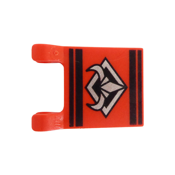 LEGO Red Flag 2 x 2 with Silver Bull Head without Flared Edge (2335 / ...