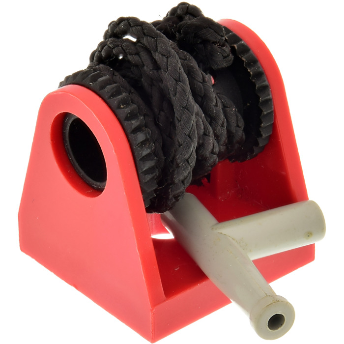 LEGO Hose Reel 2 x 2 Holder with Black Drum and String with Light Gray ...