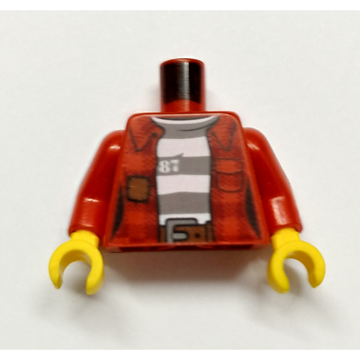 LEGO Red Jacket with Striped Shirt Torso (973 / 76382) | Brick Owl ...