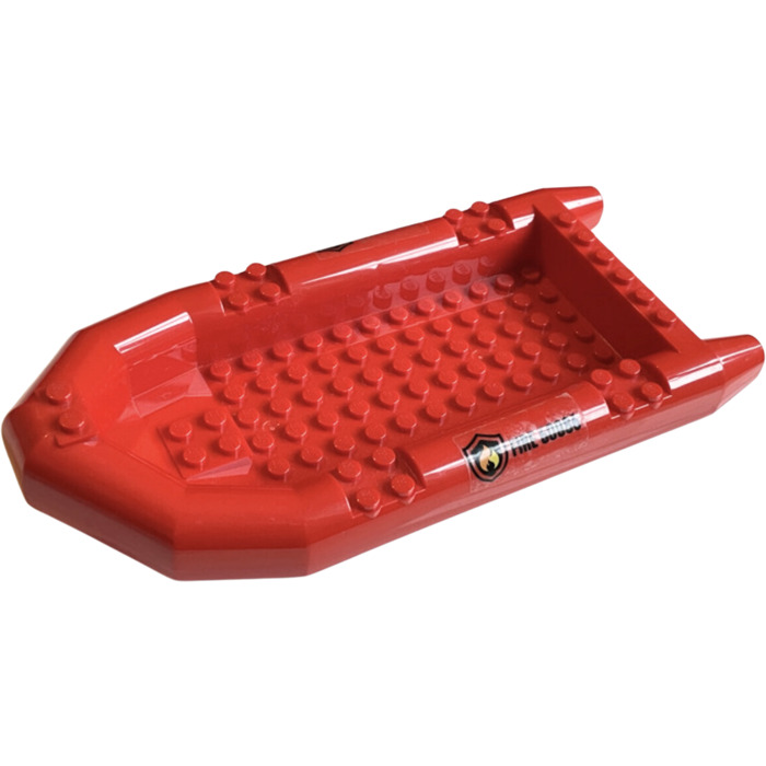 LEGO Red Large Dinghy 22 x 10 x 3 with Fire Logo and ‘FIRE 60086 ...