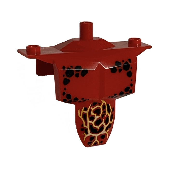 LEGO Red Large Figure Torso with Black Spots and Orange Veins (24301 / ...