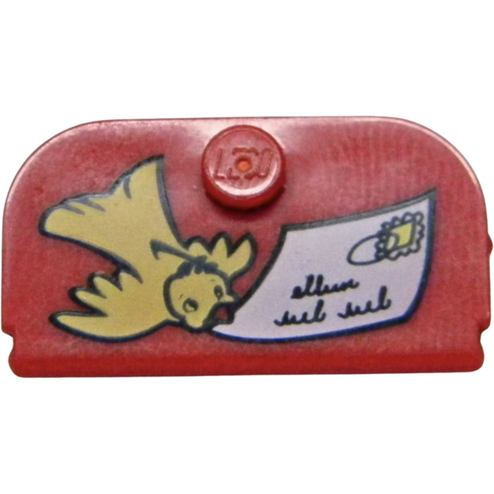 LEGO Red Mail Box Lid 4 x 2 with Envelope and Bird (33326 / 84274 ...