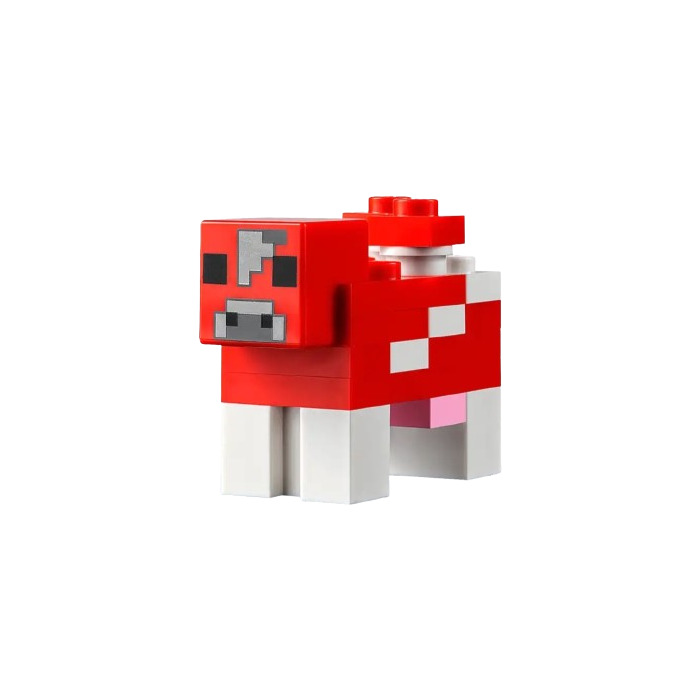 LEGO Minecraft Mooshroom (Red and White) with Gray Forehead | Brick Owl