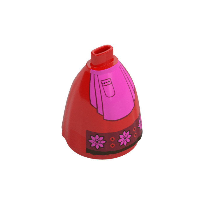 LEGO Minidoll Hip with Big Skirt with Flowers and Pink (104972) | Brick ...