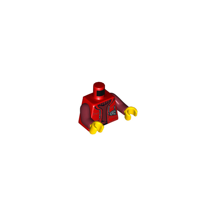 LEGO Red Minifig Torso with Red Jacket and Dark red Jumper (76382 ...