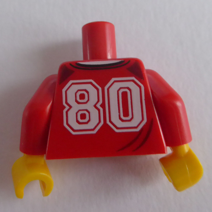 LEGO Red Minifig Torso with White "80" (973) | Brick Owl