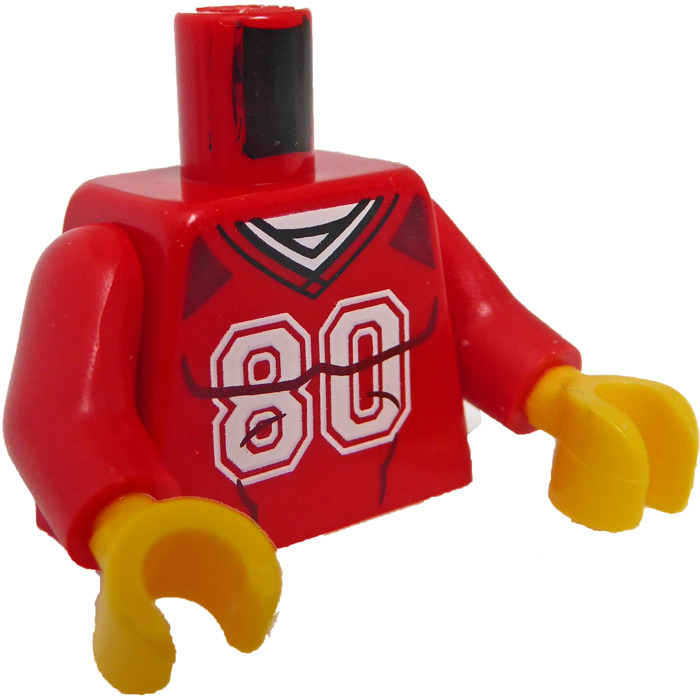 LEGO Red Minifig Torso with White "80" (973) | Brick Owl - LEGO Marketplace
