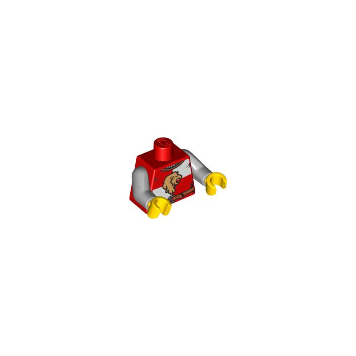 LEGO Red Minifigure Torso Tunic with White Quartered Design with Lion ...