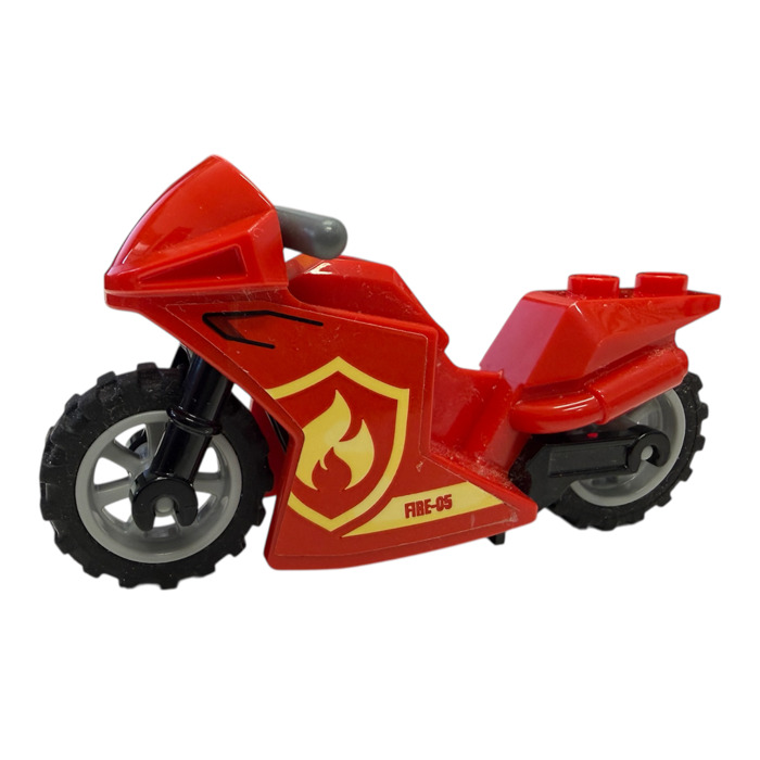 LEGO Motorcycle Sport Bike with Black Frame, medium stone grey Wheels ...