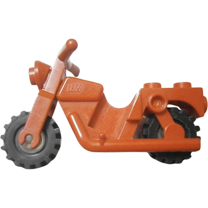 LEGO Red Motorcycle with Transparent Wheels - Full Assembly | Brick Owl ...