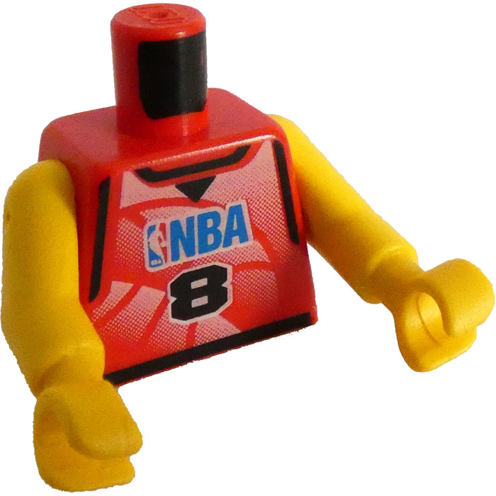 LEGO Red NBA player, Number 8 Torso | Brick Owl - LEGO Marketplace