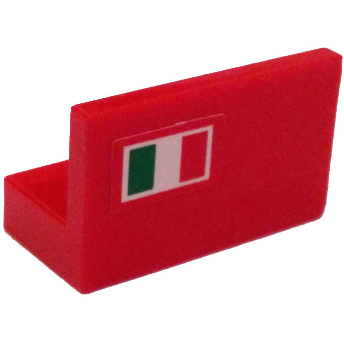 LEGO Red Panel 1 x 2 x 1 with Italian Flag (Left Side) Sticker with ...