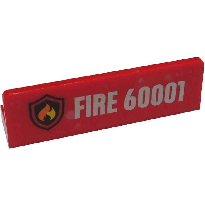 LEGO Panel 1 x 4 with Rounded Corners with Fire Logo and 'FIRE 60001 ...