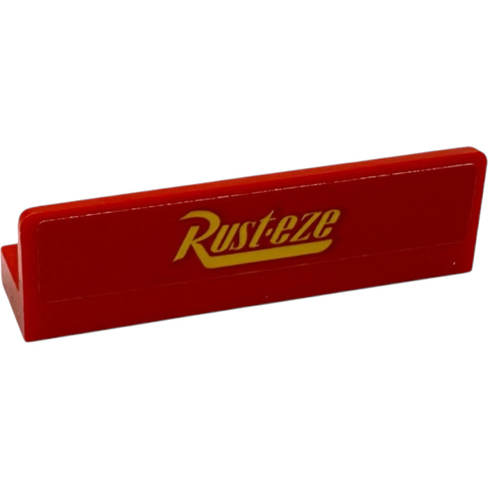 LEGO Red Panel 1 x 4 with Rounded Corners with 'Rust-eze' Sticker (5720 ...