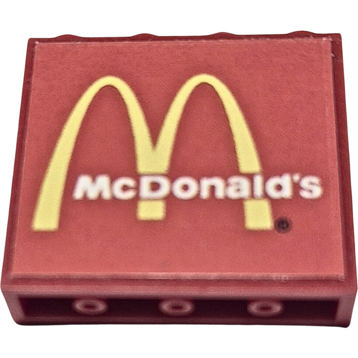 LEGO Red Panel 1 x 4 x 3 with 'McDonald's' Sticker without Side ...