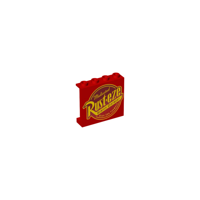 LEGO Red Panel 1 x 4 x 3 with 'Rust-eze' with Side Supports (32904 / ...