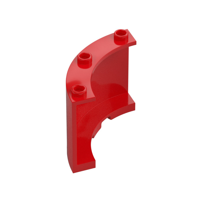 LEGO Red Panel 4 x 4 x 3 Round Quarter (4041) | Brick Owl