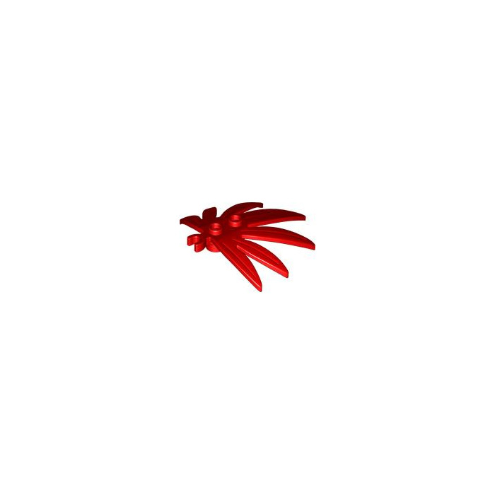 LEGO Red Plant Leaves 6 x 5 Swordleaf with Clip (Open 'O' Clip) (10884 ...