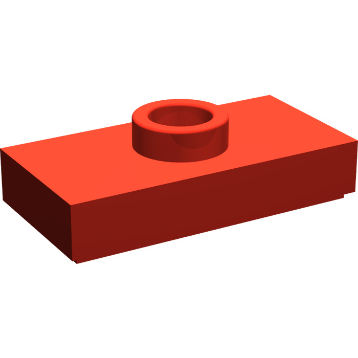 LEGO Red Plate 1 x 2 with 1 Stud (with Groove and Bottom Stud Holder ...