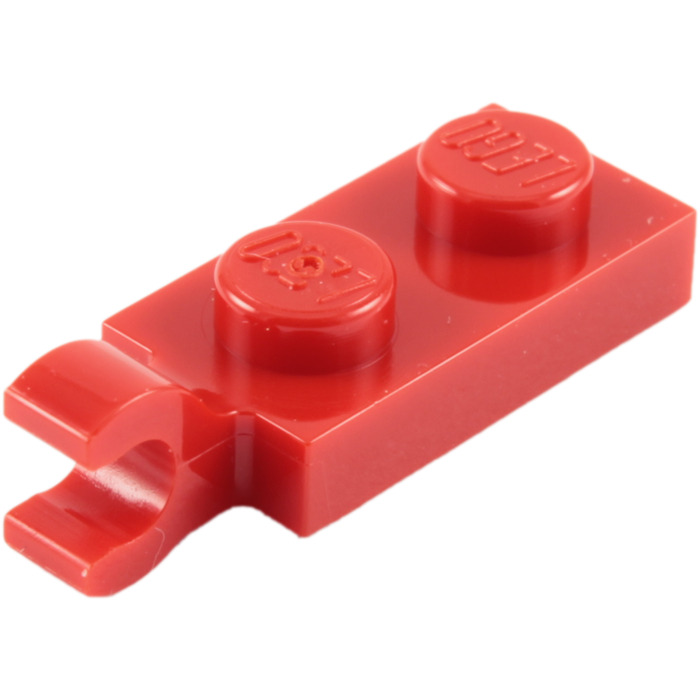 LEGO Red Plate 1 x 2 with Horizontal Clip on End (42923 / 63868 ...