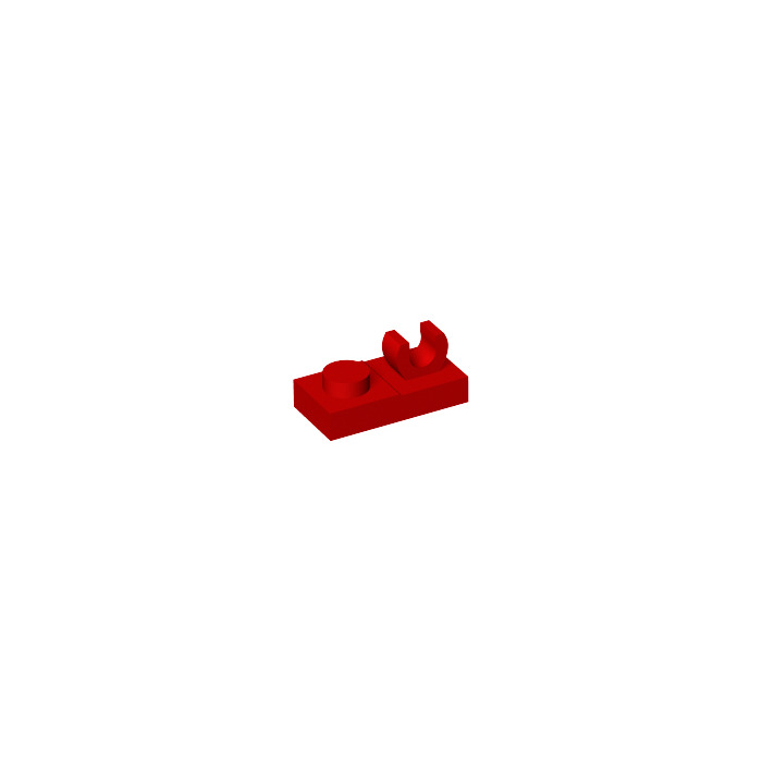 LEGO Red Plate 1 x 2 with Top Clip without Gap (44861) | Brick Owl ...