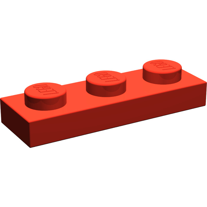 LEGO Red Plate 1 x 3 (3623) | Brick Owl - LEGO Marketplace