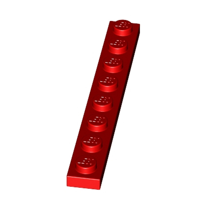 LEGO Red Plate 1 x 8 (3460) | Brick Owl - LEGO Marketplace