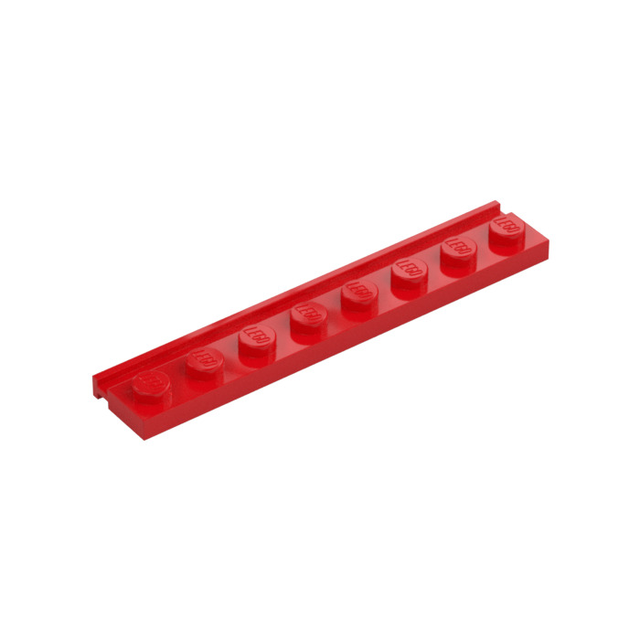 LEGO Red Plate 1 x 8 with Door Rail (4510) | Brick Owl