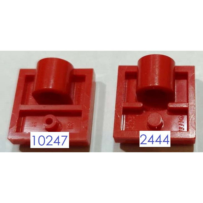 LEGO Red Plate 2 x 2 with Pin Hole without Underneath Cross Support ...