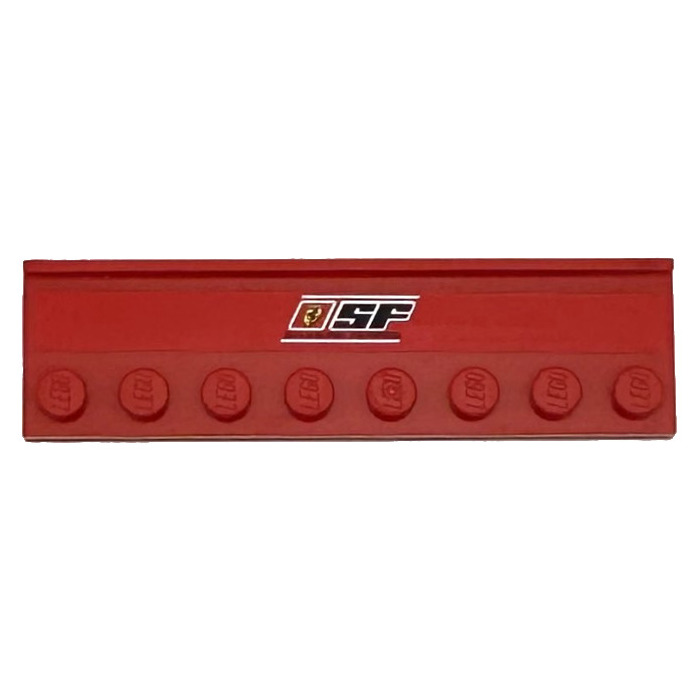 LEGO Red Plate 2 x 8 with Door Rail with Ferrari Logo and 'SCUDERIA ...
