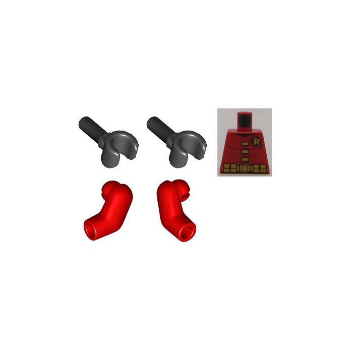 LEGO Red Robin Torso with Red Sleeves (76382 / 88585) | Brick Owl ...