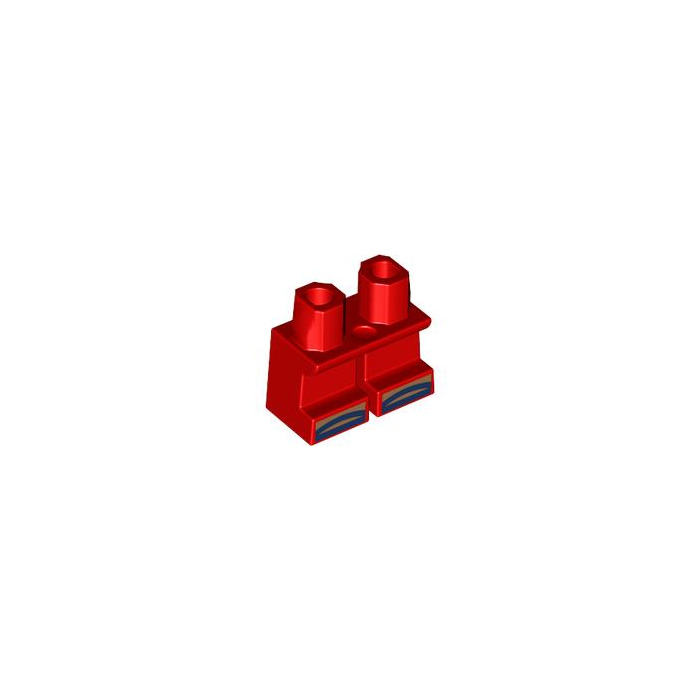 LEGO Red Short Legs with Dark Tan and Dark Blue Shoes (41879) | Brick ...
