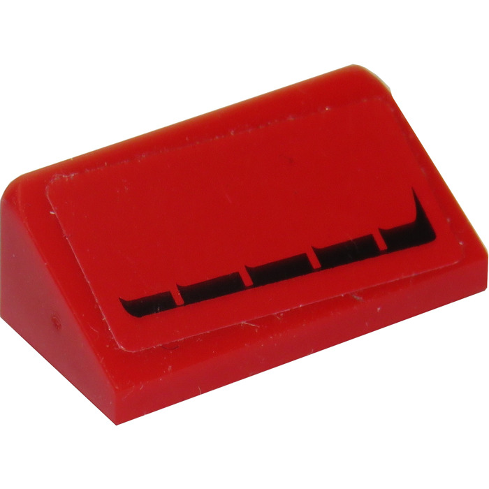 LEGO Red Slope 1 x 2 (31°) with Broken Line (Left) Sticker (85984 ...