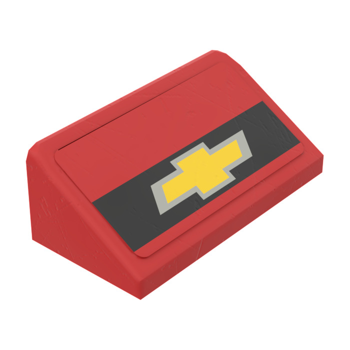 LEGO Red Slope 1 x 2 (31°) with Chevrolet Emblem Sticker (85984 ...