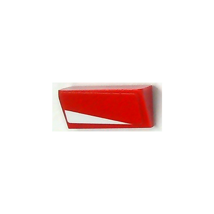 LEGO Red Slope 1 x 2 (31°) with White Triangle (Model Right) Sticker ...